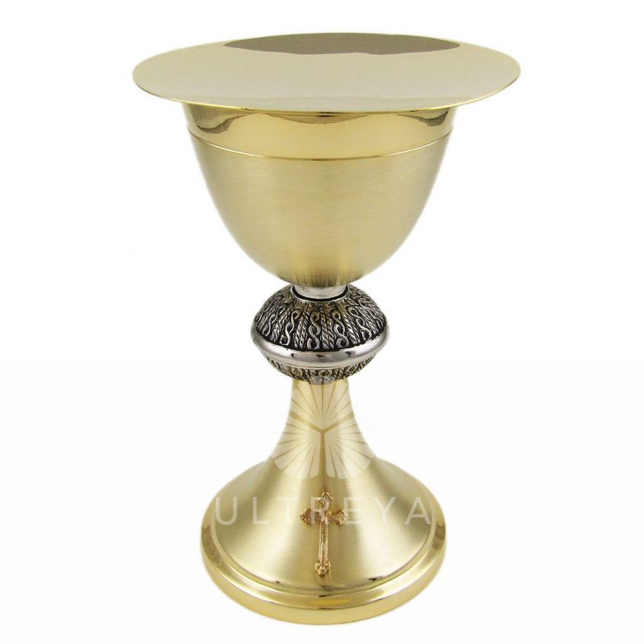 CALIZ DORADO NUDO PLATA - Artículos Religiosos Ultreya