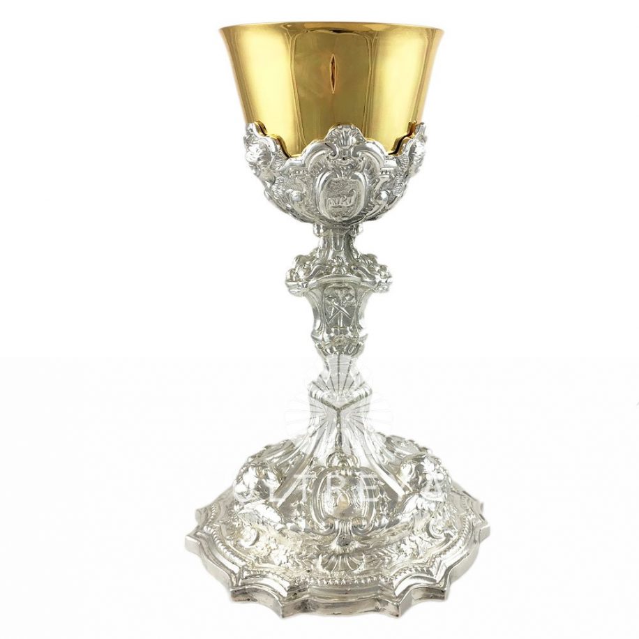 CALIZ ANGELES BAÑO PLATA ENVEJECIDA - Artículos Religiosos Ultreya