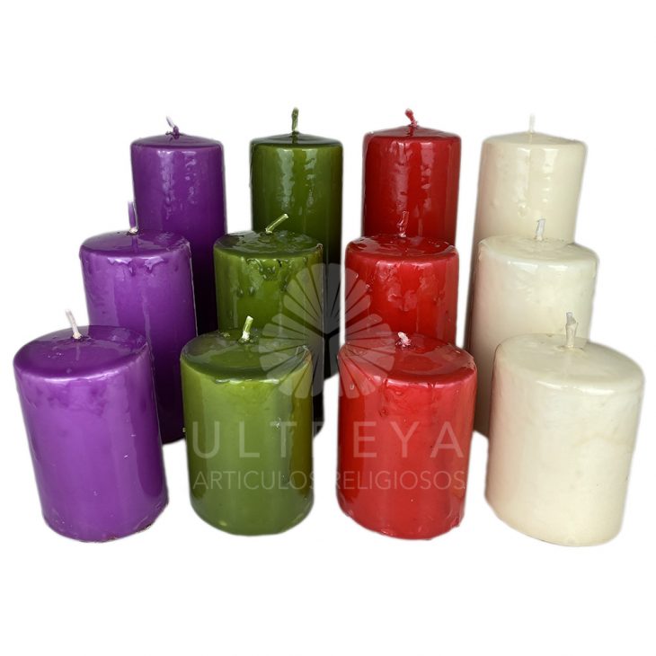 JUEGO VELAS ADVIENTO 4 COLORES - Artículos Religiosos Ultreya