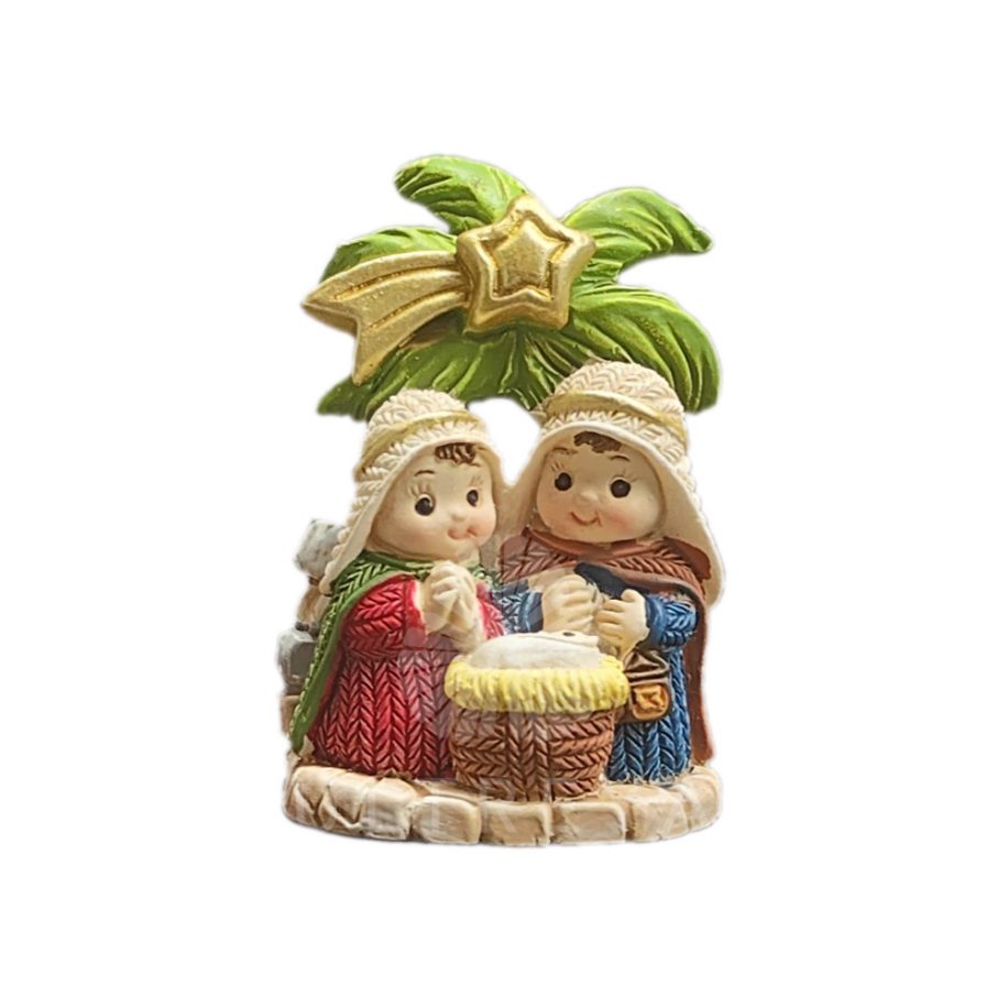 MINI BELEN CON PALMERA RESINA 6 CM - Artículos Religiosos Ultreya