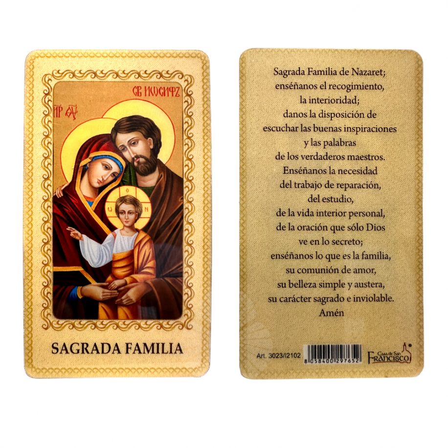 ESTAMPITA SAGRADA FAMILIA ICONO - Artículos Religiosos Ultreya