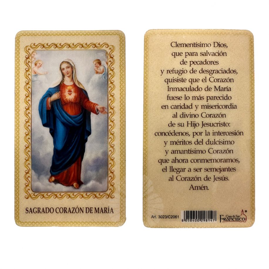 ESTAMPITA SAGRADO CORAZON DE MARIA - Artículos Religiosos Ultreya