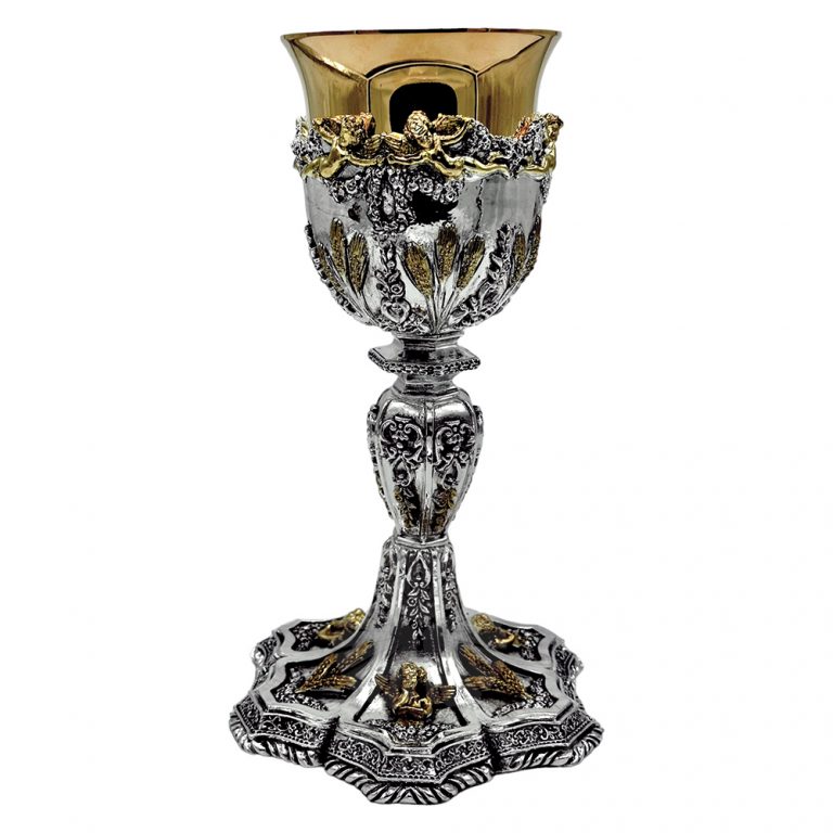 CALIZ BARROCO ANGELES PLATEADO - Artículos Religiosos Ultreya