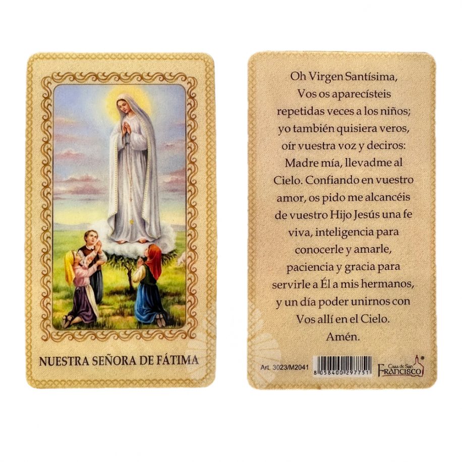 ESTAMPITA NUESTRA SEÑORA DE FATIMA - Artículos Religiosos Ultreya