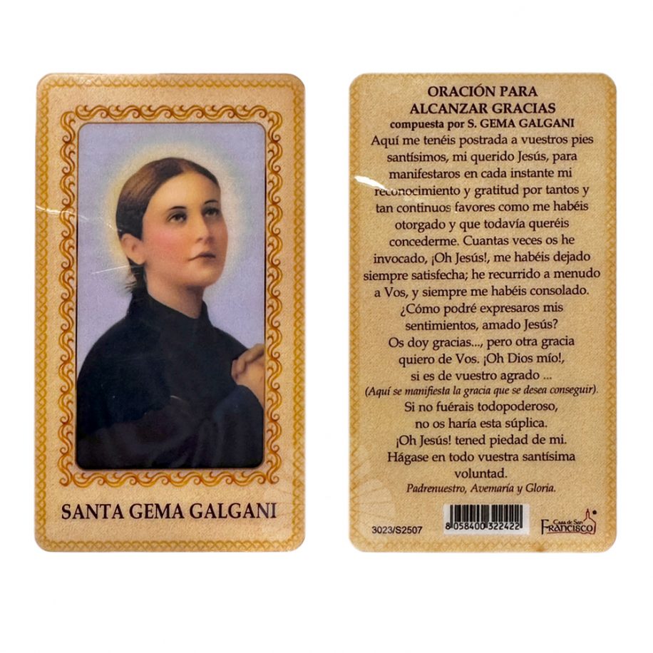 ESTAMPITA SANTA GEMA GALGANI - Artículos Religiosos Ultreya