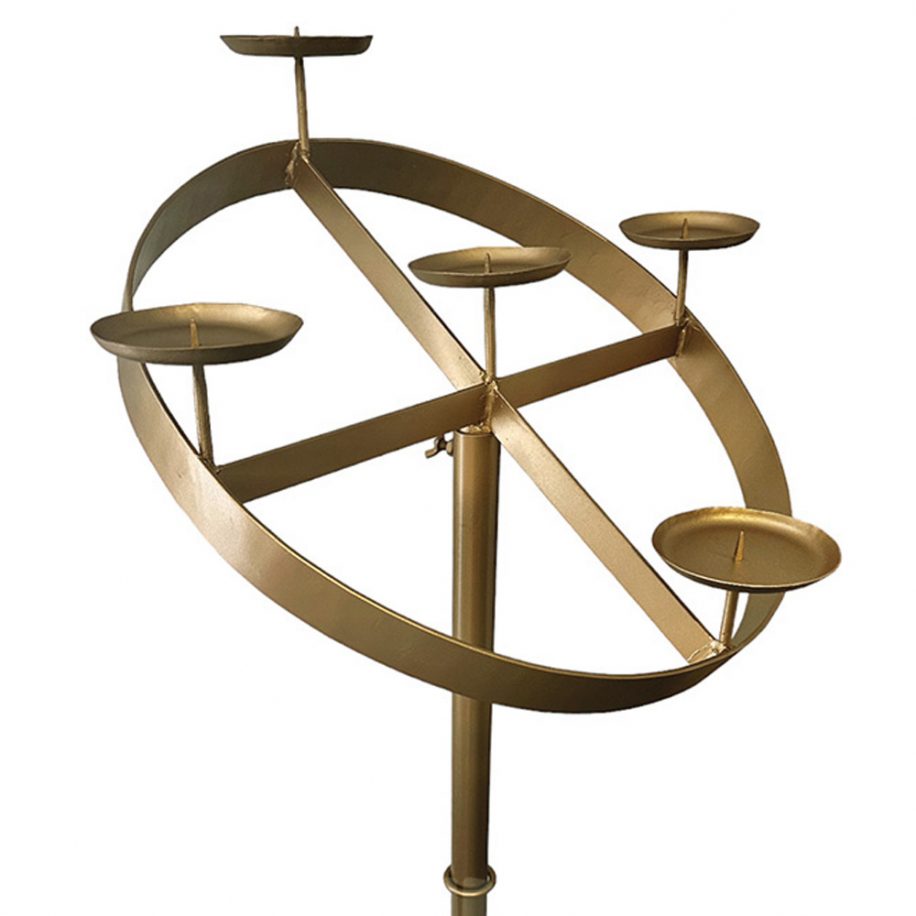 CANDELABRO ADVIENTO FORJA DORADO - Artículos Religiosos Ultreya