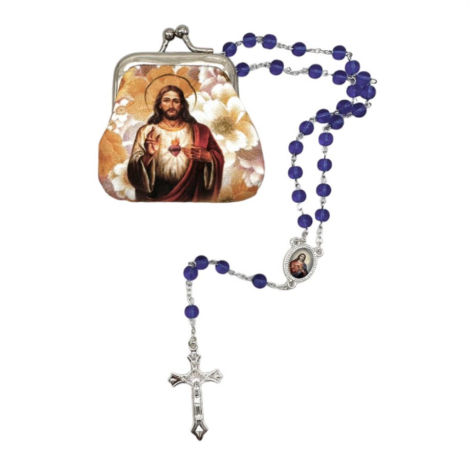 ROSARIERA CON ROSARIO SAGRADO CORAZON DE JESUS - Artículos Religiosos ...