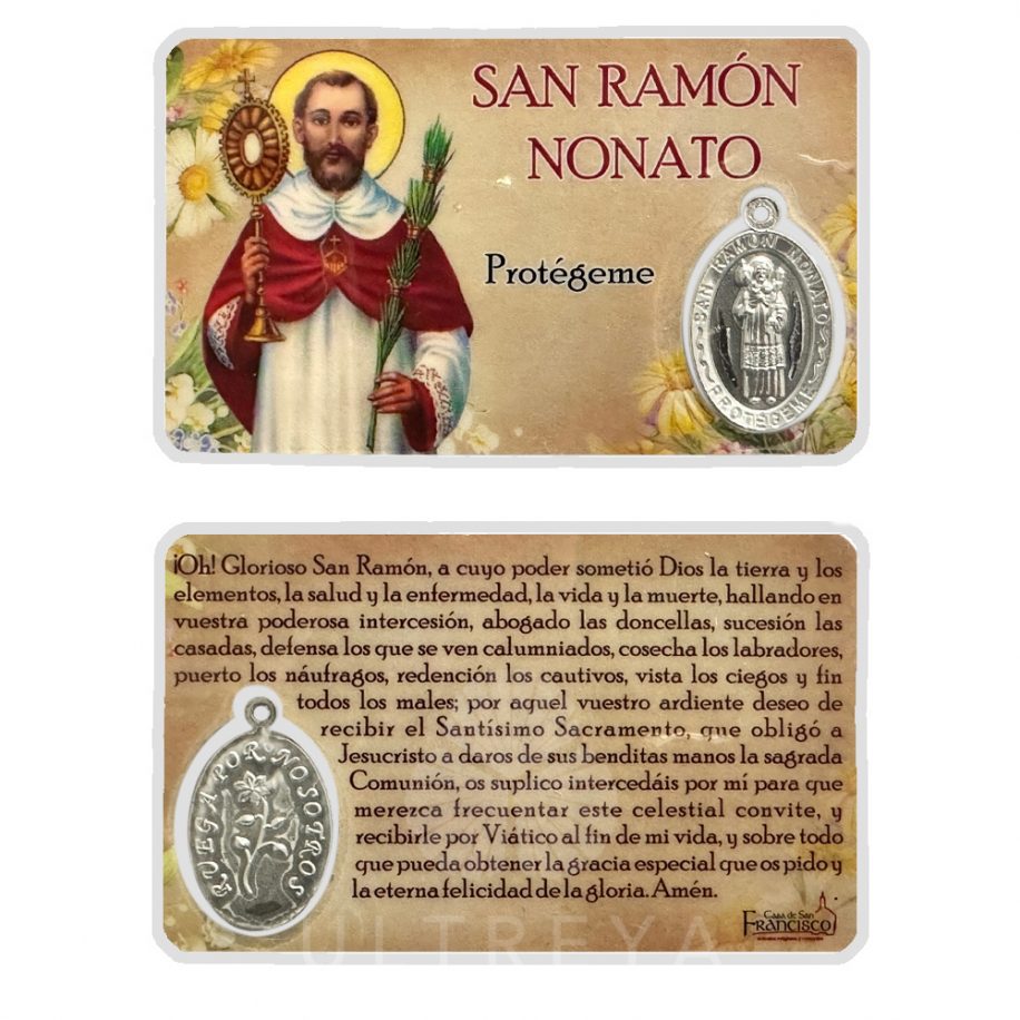 ESTAMPITA CON MEDALLA SAN RAMON NONATO - Artículos Religiosos Ultreya