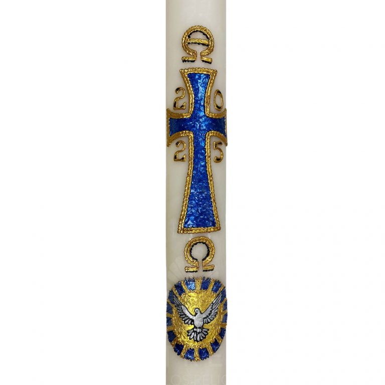 CIRIO PASCUAL 2026 DECORADO ESPIRITU SANTO AZUL - Artículos Religiosos ...