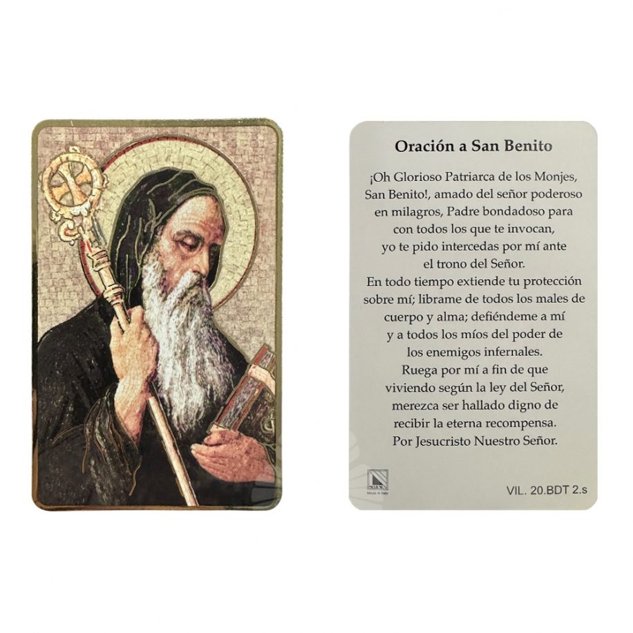 ESTAMPA CON ORACION SAN BENITO - Artículos Religiosos Ultreya