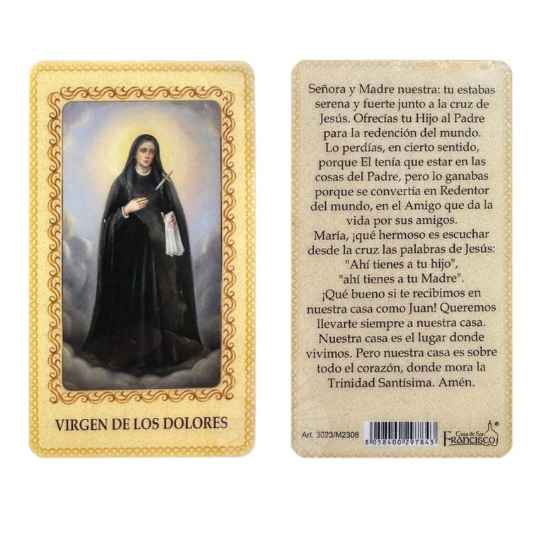 ESTAMPITA VIRGEN DE LOS DOLORES - Artículos Religiosos Ultreya